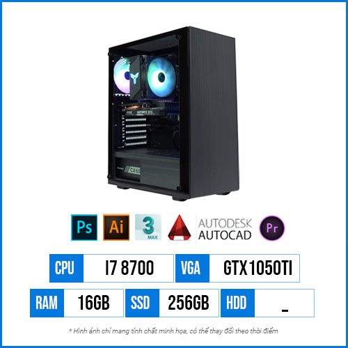 PC Designer TD10 – Core i7 8700 | 16G | GTX1050ti 4GB | 256G SSD